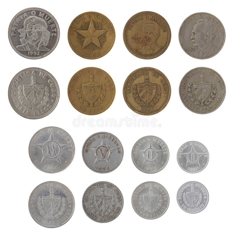 Cuban Coins Isolated on White Stock Image - Image of cuban, coins: 26945581