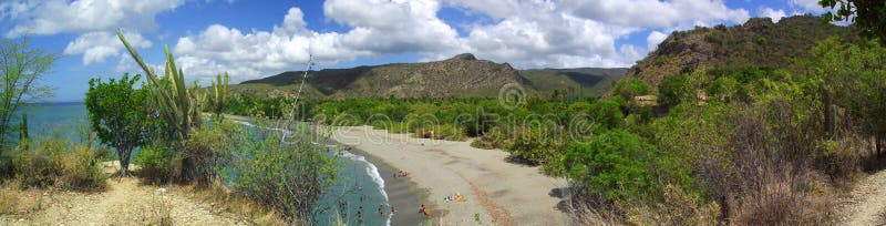 Cuban Eastern Landscape with a Rural Beach and Mountains Stock Image ...