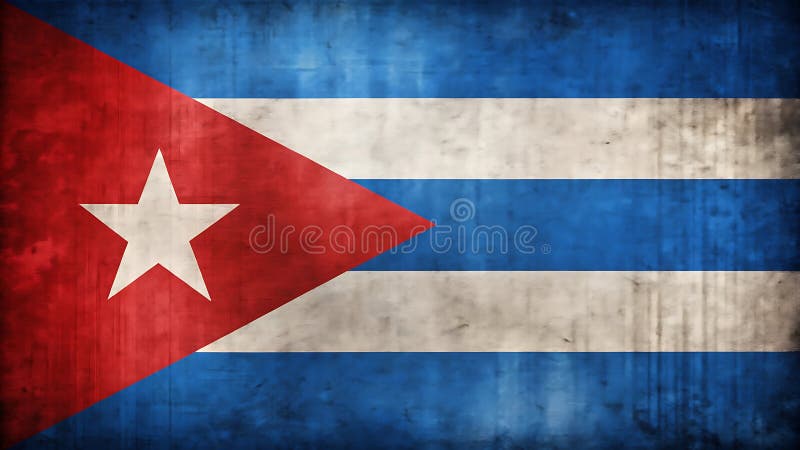 Cuban Flag with Blue and White Stripes Stock Illustration ...