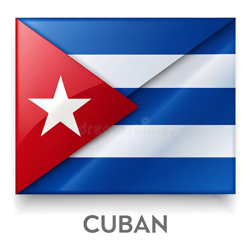 Cuban Flag with Blue and White Stripes Stock Illustration ...