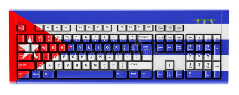 Cuban Flag Painted on Computer Keyboard. 3D Rendering Stock ...