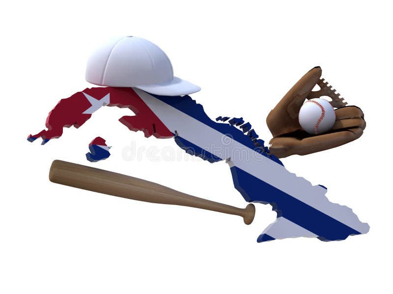 Cuban Map with Flag, Baseball Tools Stock Photo - Image of couch ...