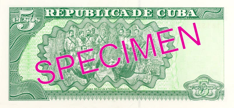 5 Cuban Peso Bank Note Reverse Stock Image - Image of paper, currency ...