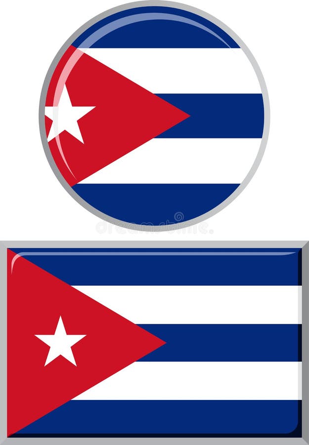 Cuban Round and Square Icon Flag. Vector Stock Vector - Illustration of ...