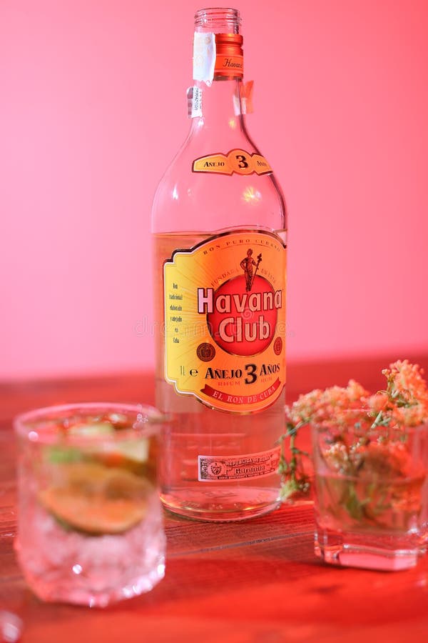 Cuban rum editorial photo. Image of lemon, bottle, shot - 72270071