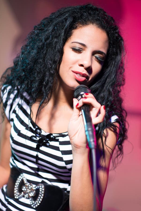 Cuban woman singer stock image. Image of perform, music - 39614017