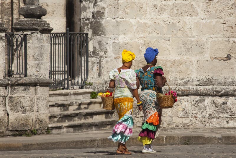 Cuban Women with Traditional Costums Editorial Stock Image - Image of ...