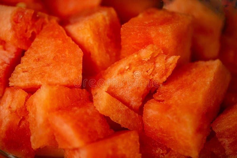 Cubbed fresh watermelon stock image. Image of food, summer - 349012409