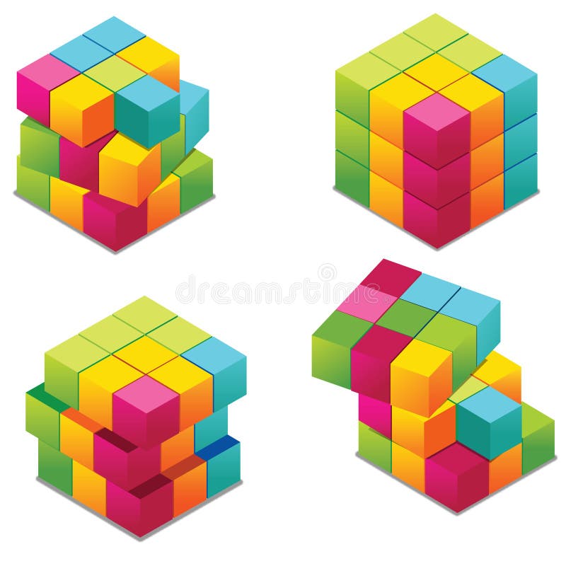 Abstract Business Logo Set. Cube Icons Shapes Stock Vector ...