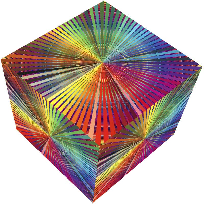 Cube 3D Magique Dans Des Couleurs D'arc-en-ciel Illustration Stock ...
