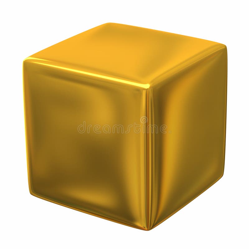 Cube 3d en or illustration stock. Illustration du forme - 22205149