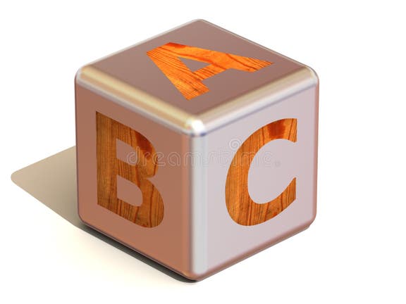 Cube with ABC. Alphabet stock illustration. Illustration of blocks ...