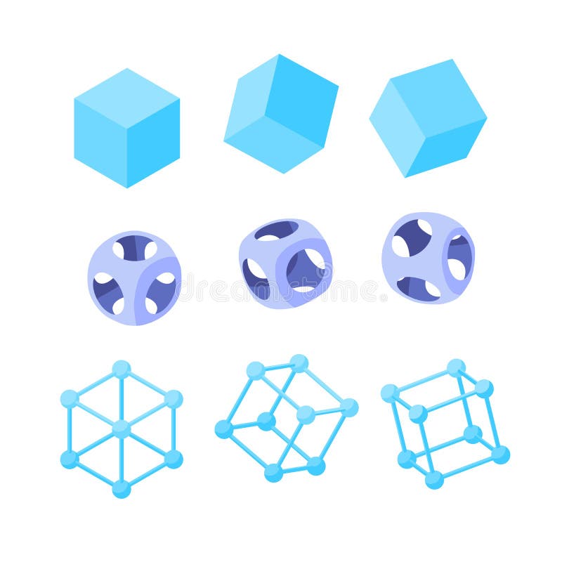 Cube. Abstract Geometric Vector Shapes Stock Vector - Illustration of ...