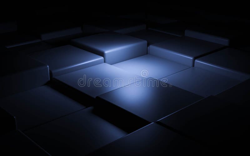 Cube Abstract Texture Background with Blue Light 3d Illustration Render ...