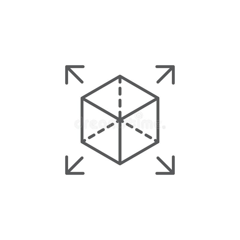 Cube With Arrows Vector Icon Symbol Isolated On White Background Stock ...