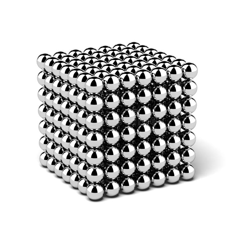 Cube Assembled from Little Balls Stock Illustration - Illustration of ...