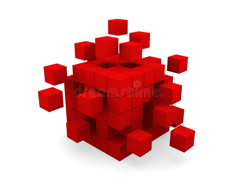 Red Cube stock image. Image of manhattan, hole, shape - 6219689