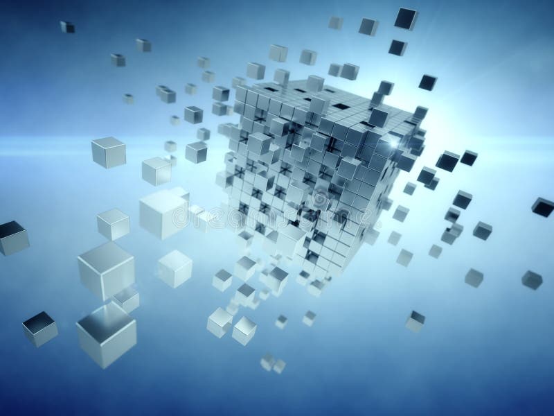 Cube Assembling From Blocks Stock Illustration Illustration Of