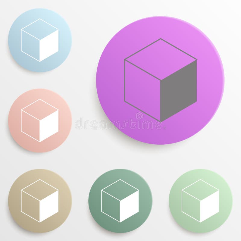 Cube Badge Color Set. Simple Glyph, Flat Vector of Web Icons for Ui and ...