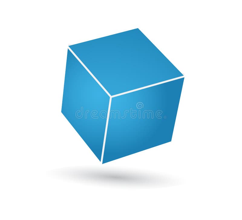 Cube bleu illustration stock. Illustration du blocs, forme - 25744259