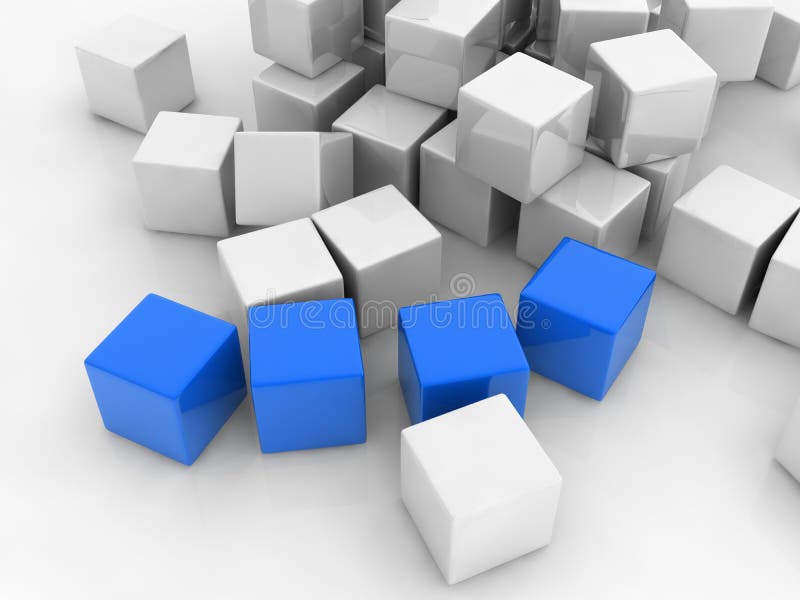 Cube bleu illustration stock. Illustration du concept - 47181537