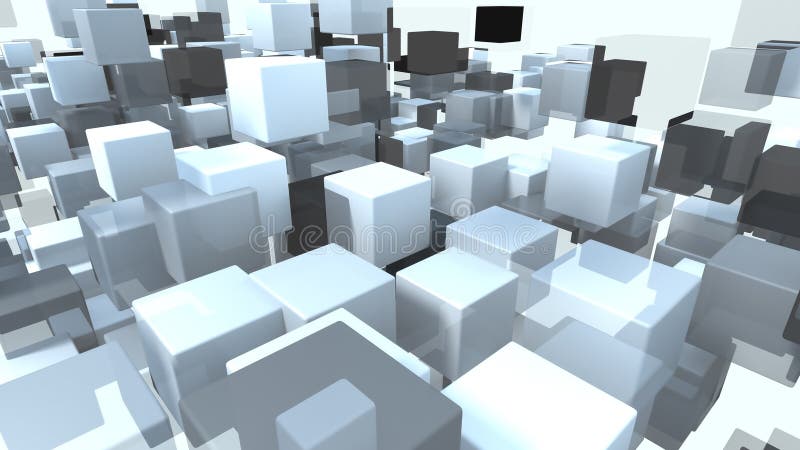 Cube Block Particles Transparent. 3D Rendering Stock Illustration ...