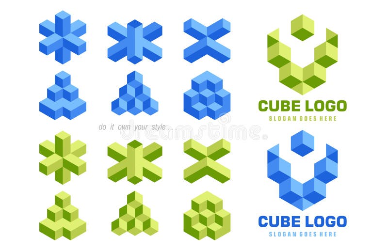Cube Block for Logo stock vector. Illustration of cubic - 175354093
