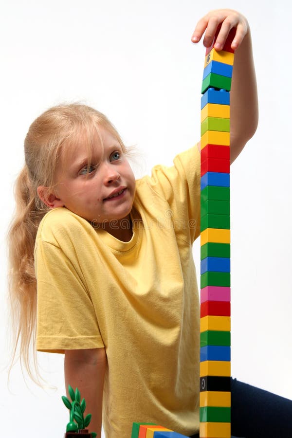 Playing with cube blocks stock photo. Image of game, kindergarten - 1873548