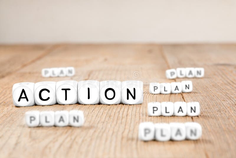Cube Blocks with Plan and Action Concept Stock Photo - Image of ...