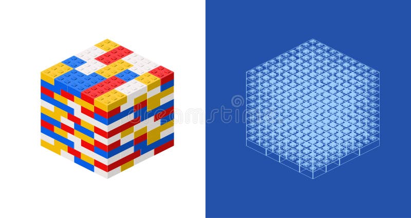 Cube Blueprint Project Idea and Implementation. Vector Stock Vector ...