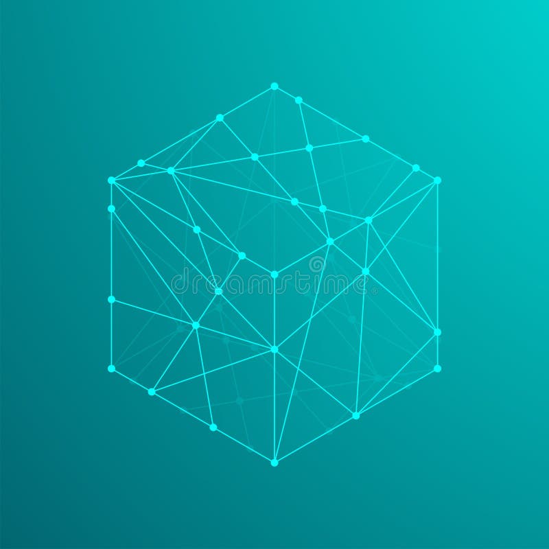 Cube Boxe Isometric Icon Illustration, Dot Outline Stroke Design Stock ...