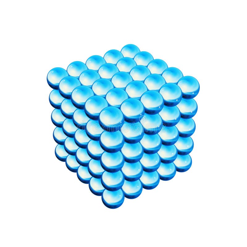 Cube Building with Blue Balls Stock Illustration - Illustration of ...