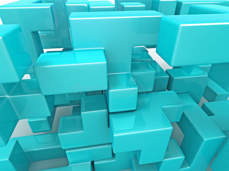 A Cube Built from Blocks. Puzzle Stock Illustration - Illustration of ...