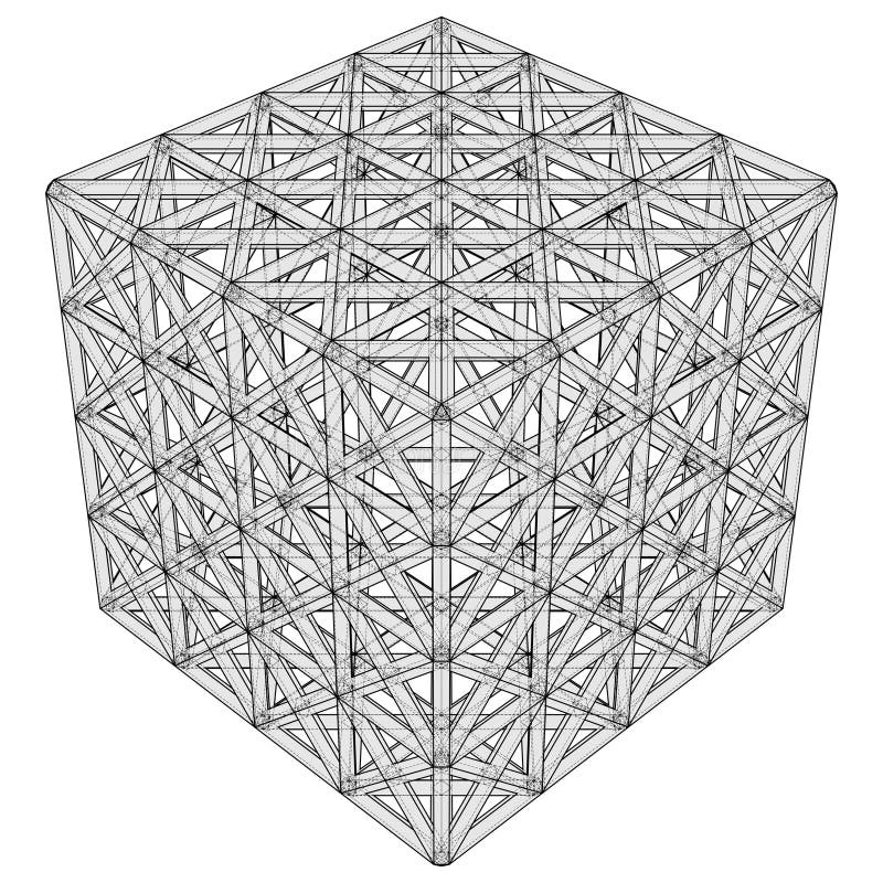 Cube Cage Shape Vector. Illustration Isolated on White Background. a ...