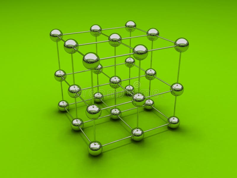 Cube with chrome balls stock illustration. Illustration of background ...