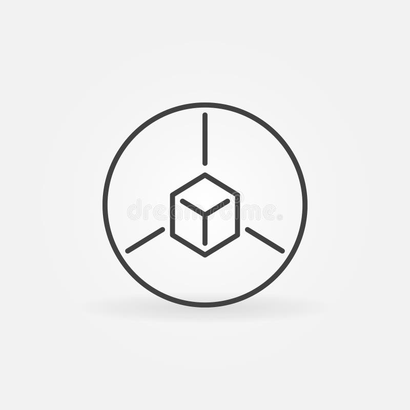 Cube in Circle Outline Icon. Vector Augmented Reality Sign Stock Vector ... Cube in Circle Outline Icon. Vector Augmented Reality Sign Stock Vector ...