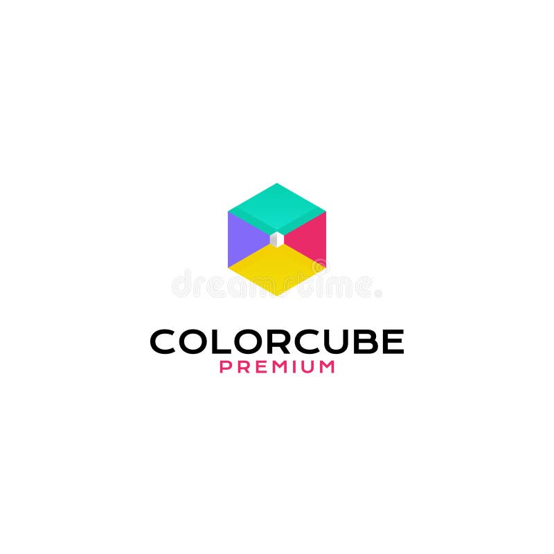 Cube Color Logo Vector Icon Illustration Simple Style Stock ...