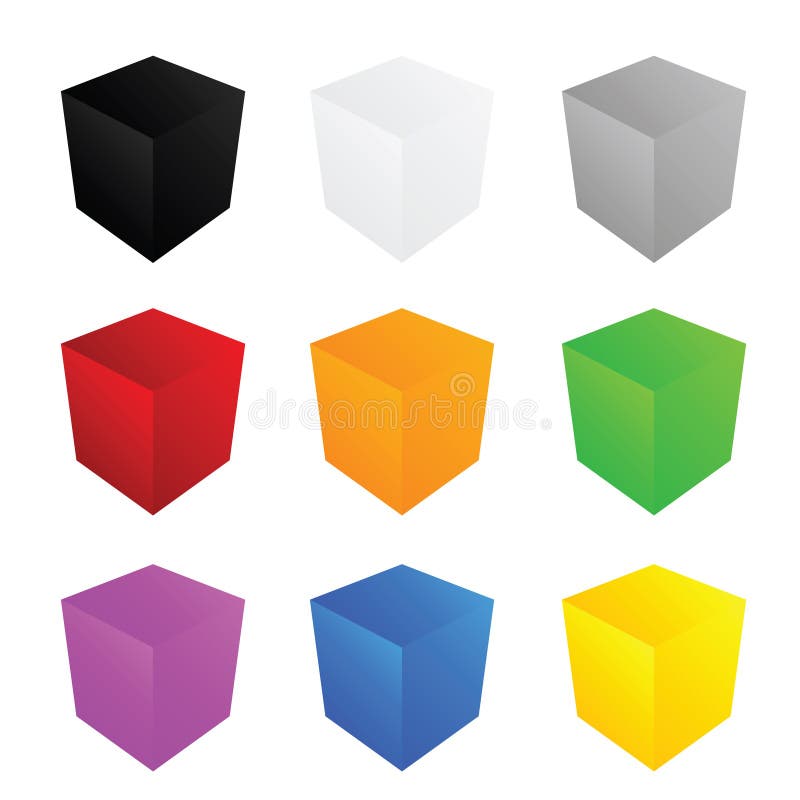 3D cube color guide stock illustration. Illustration of prepress - 23049977