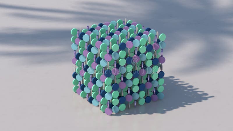 Cube with Colorful Circle Shapes. Abstract Animation, 3d Render Stock ...
