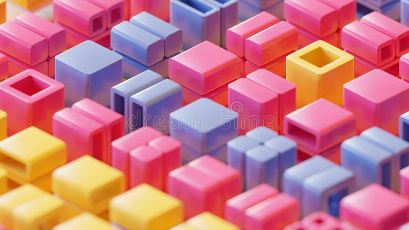 Cube Composition 3D Illustration Background 04 Stock Illustration ...