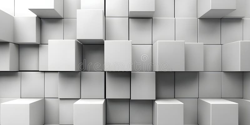 Cube Composition: White Boxes in a Minimalist Arrangement, Block ...