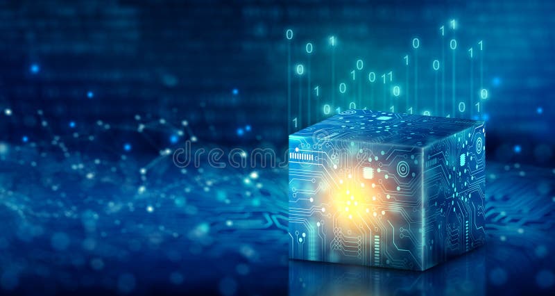 Cube Computing Technology. Cloud Data and Internet Security Stock Image ...