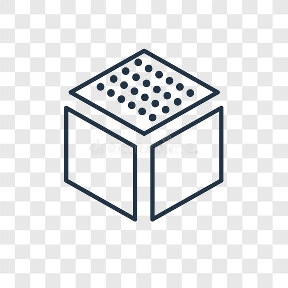 Cube Concept Vector Linear Icon Isolated on Transparent Background ...