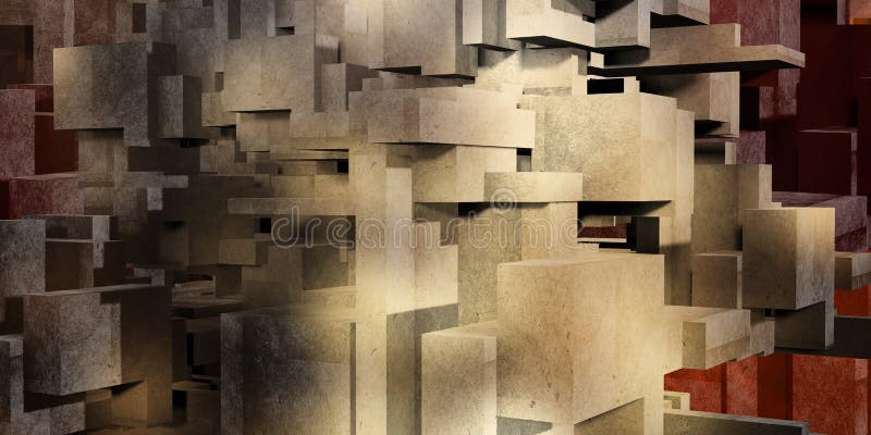 Cube Concrete Multicolored Background Architecture Polygon Geometry ...