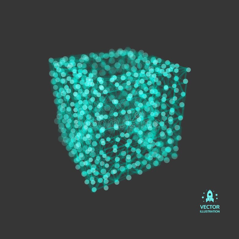 Cube. Molecular Lattice. Connection Structure Stock Vector ...