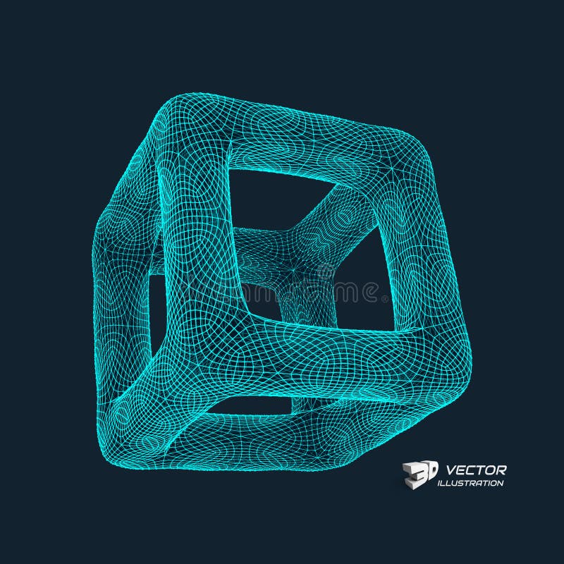 Cube Connection Structure 3d Grid Design For Science And Education