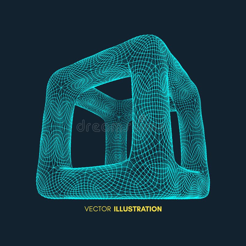 Cube Molecular Lattice Connection Structure Stock Vector