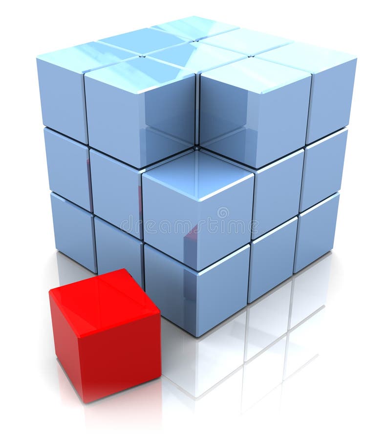 Cube construction stock illustration. Illustration of symmetry - 15203797