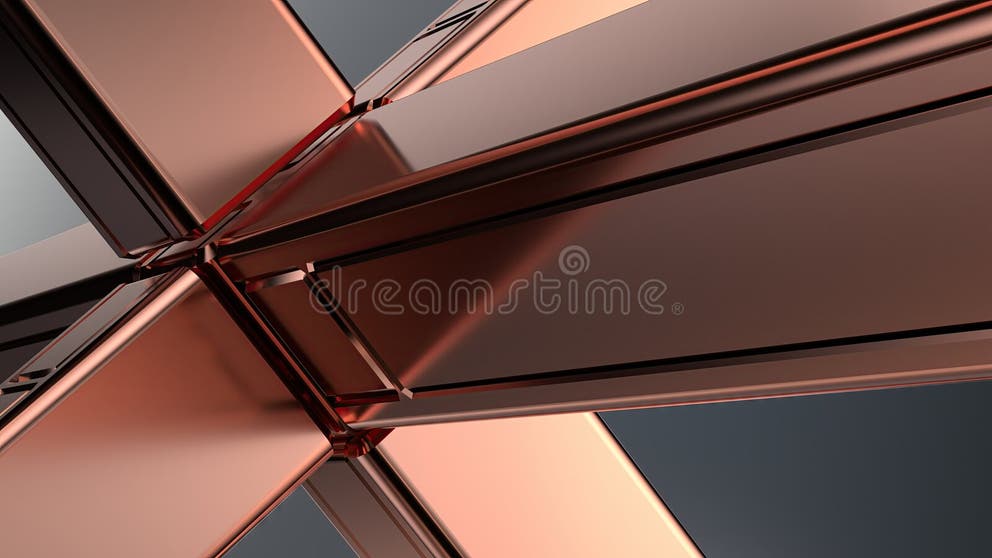 Cube Copper Metal Lump Design Elements Structure Elegant Modern 3D ...