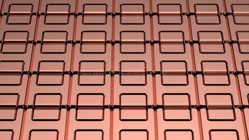 Cube Copper Metal Lump Geometry Scientific Elegant Modern 3D Rendering ...